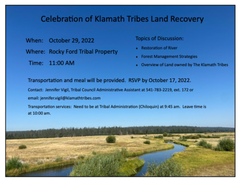 Celebration of Klamath Tribes Land Recovery | Klamath Tribes