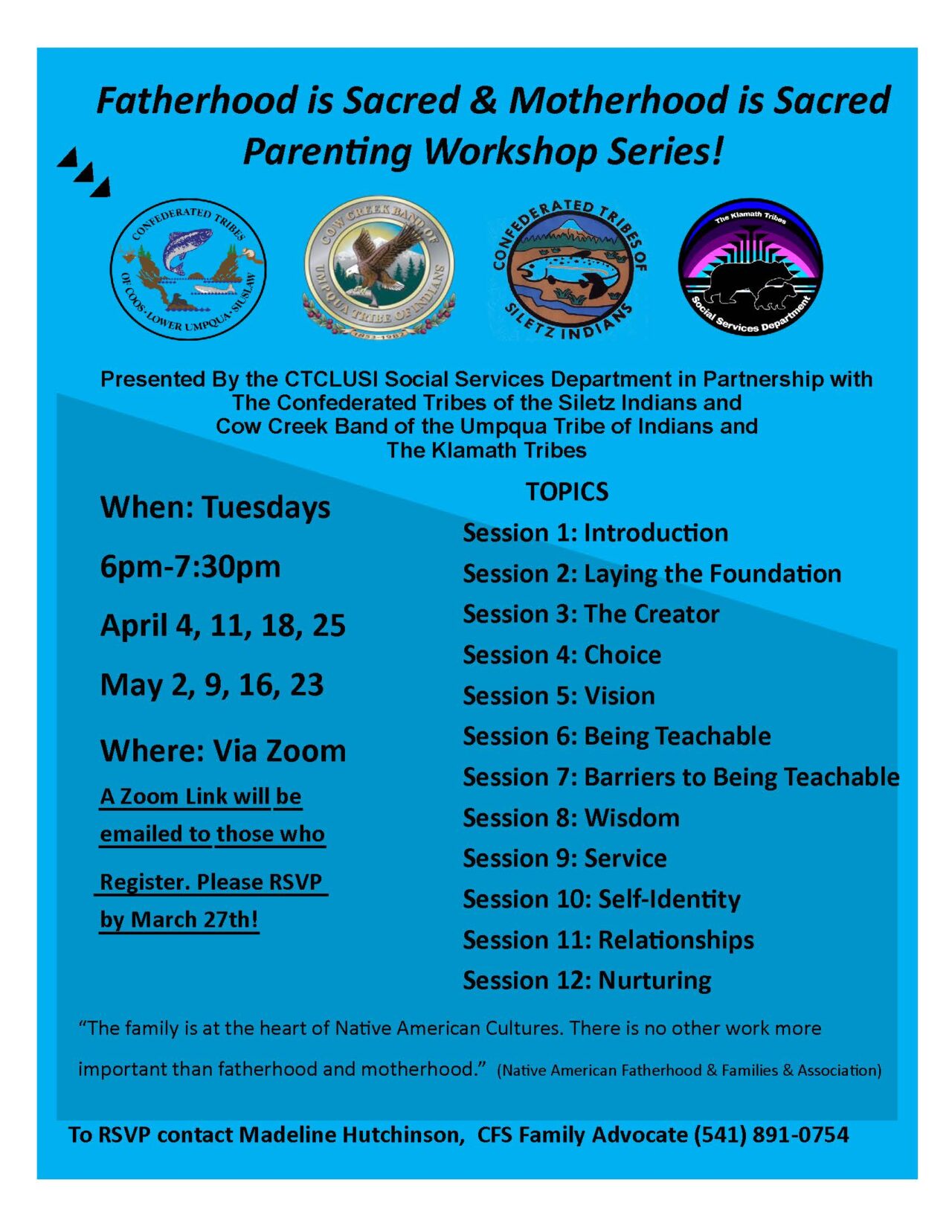 Fatherhood is Sacred & Motherhood is Sacred Parenting Workshop Series ...