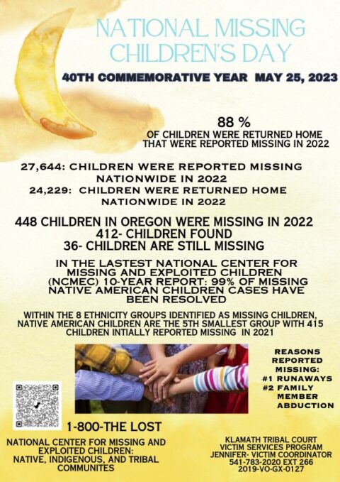 NATIONAL MISSING CHILDREN’S DAY | Klamath Tribes