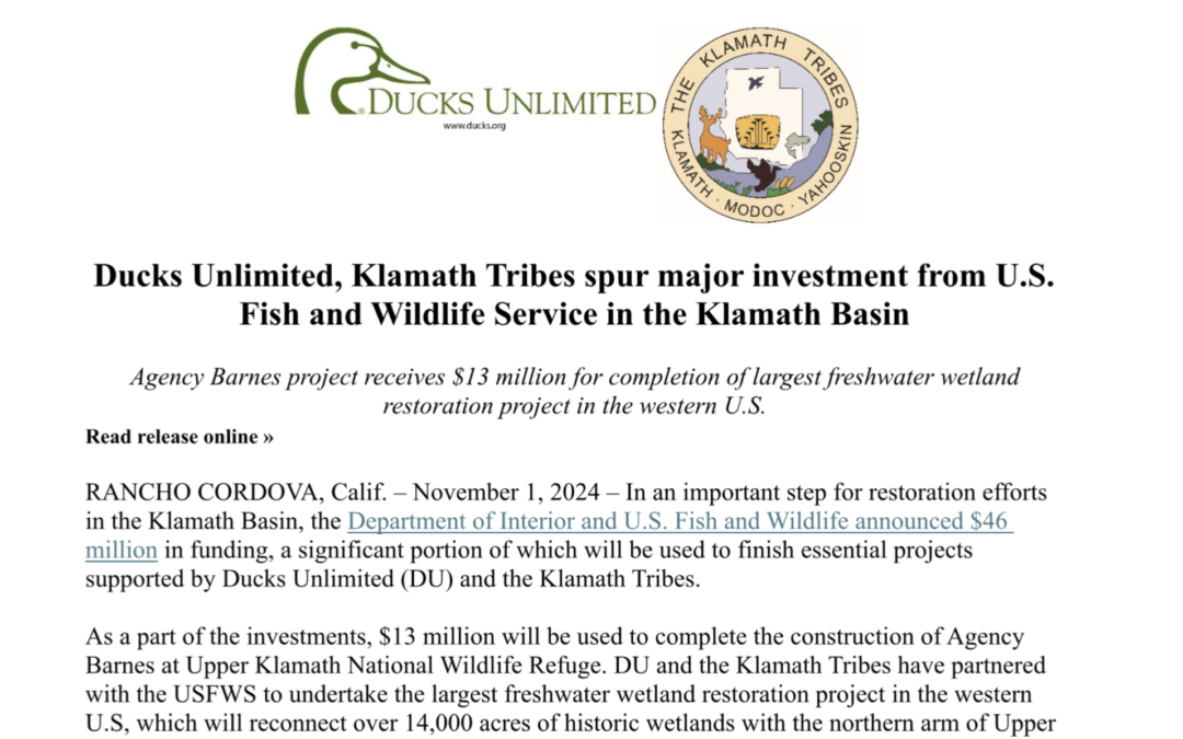 Press Releases | Klamath Tribes