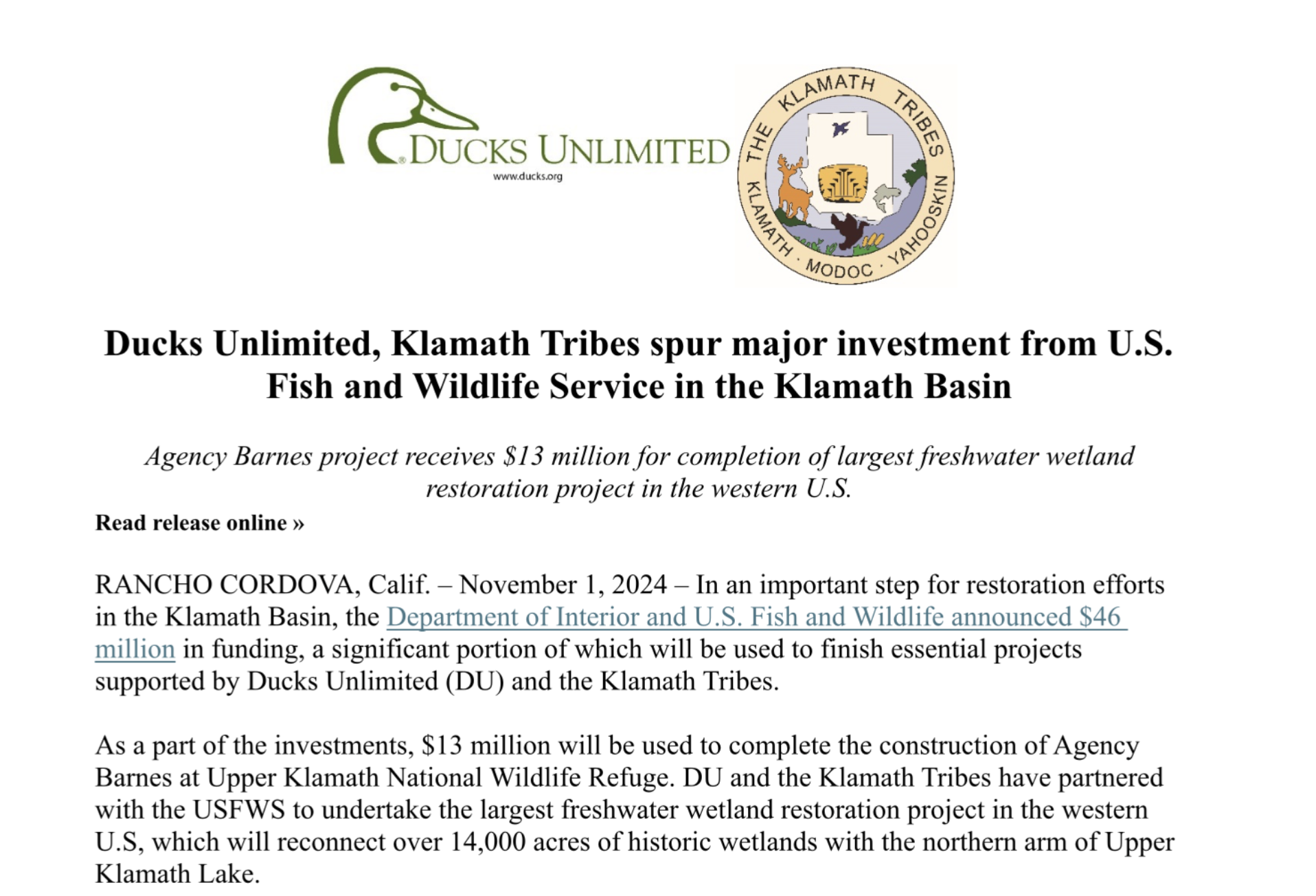 Klamath Tribes | Klamath Modoc Yahooskin